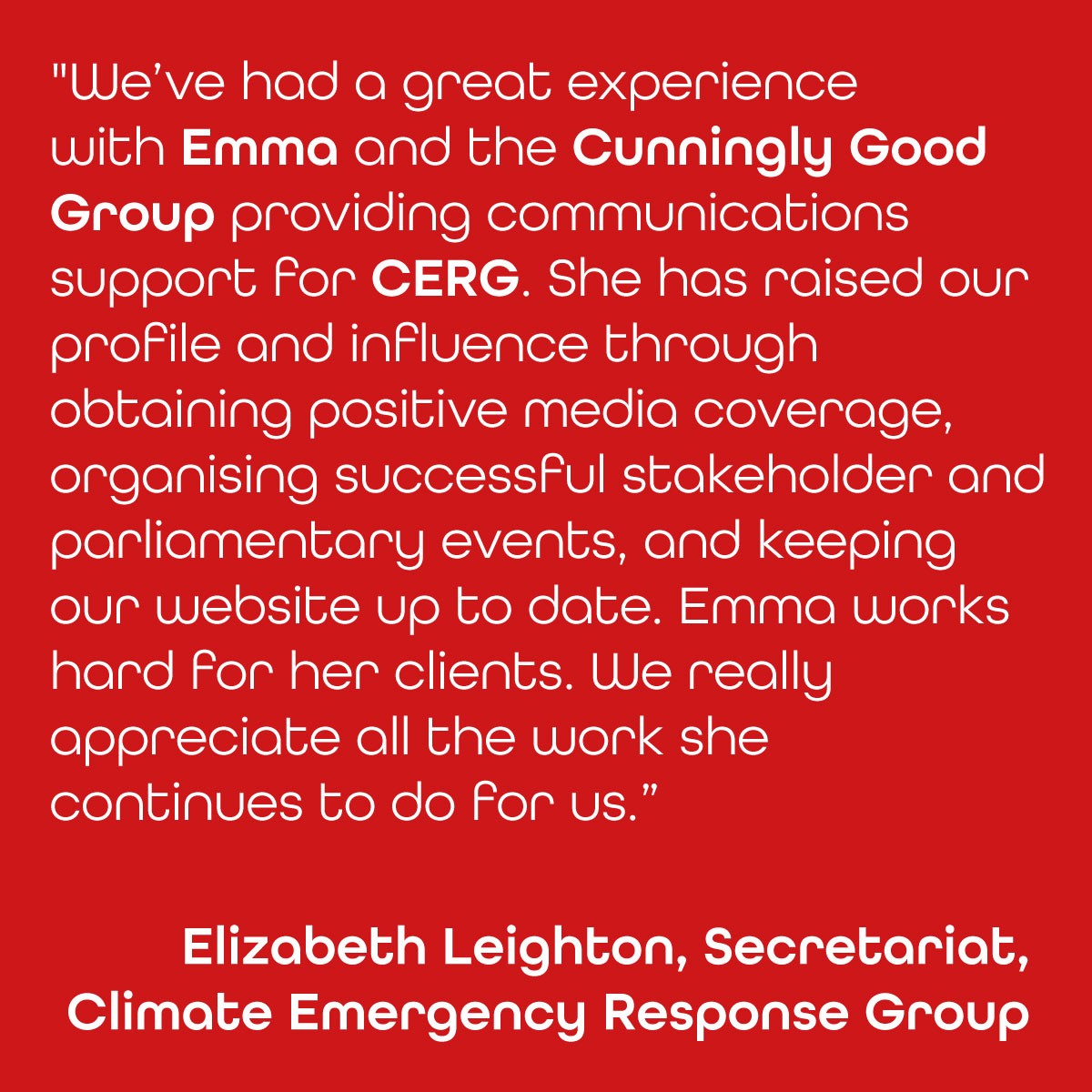 Climate Emergency Response Group: Media & Stakeholder Engagement • We ...